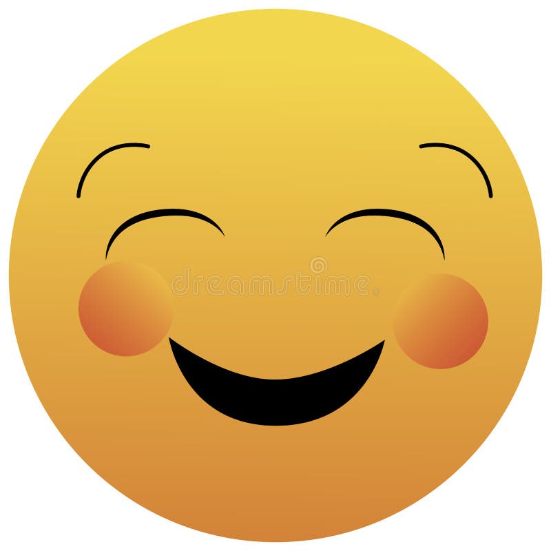 Smiling Emoticon with Happy Eyes. Yellow Face with a Broad, Open Smile ...