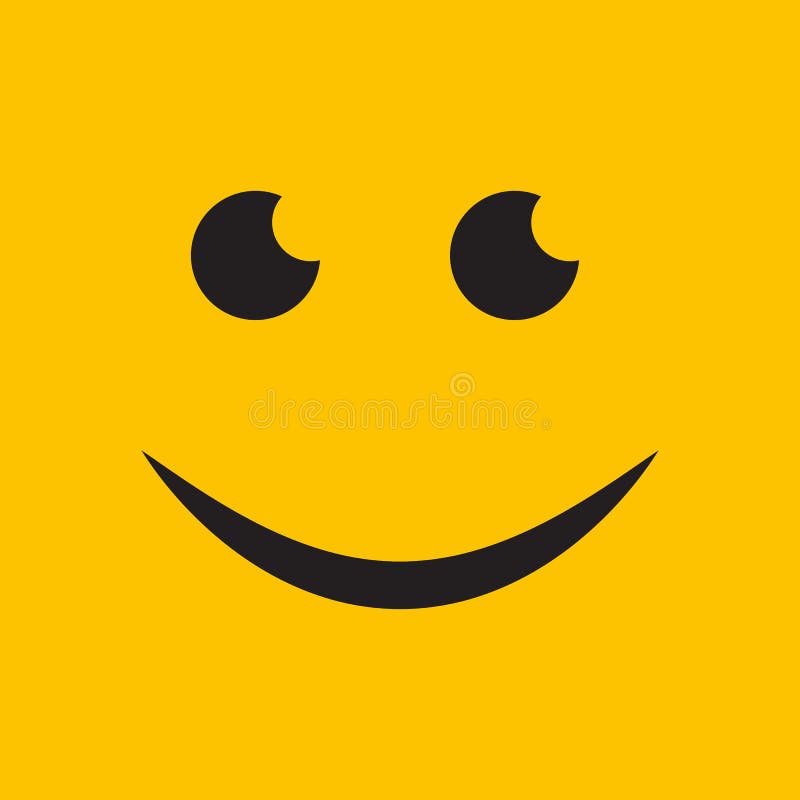 Smiling Emoticon. Smile Logo on Yellow Vector Illustration Stock Vector ...