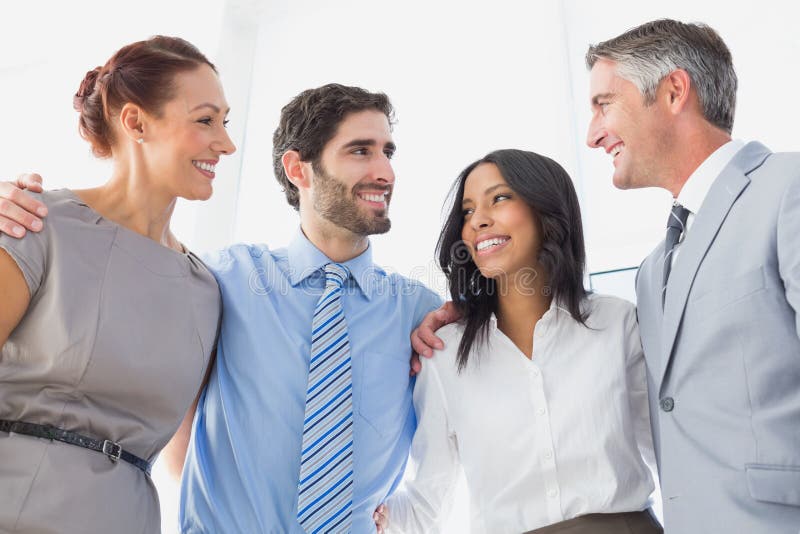 Smiling Employees Standing All Together Stock Photo - Image of african ...