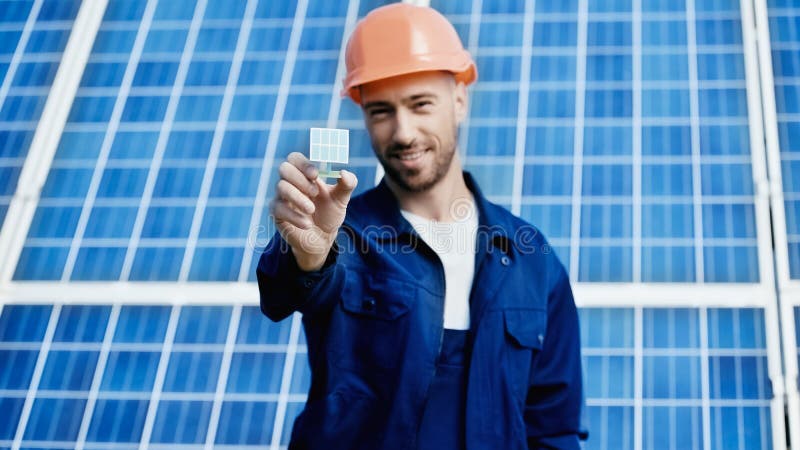 Smiling Engineer Showing Small Model of Stock Image - Image of handsome ...