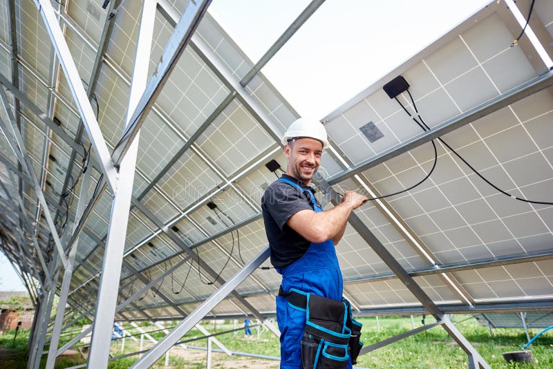 Stand-alone Exterior Solar Panel System Installation, Renewable Green ...