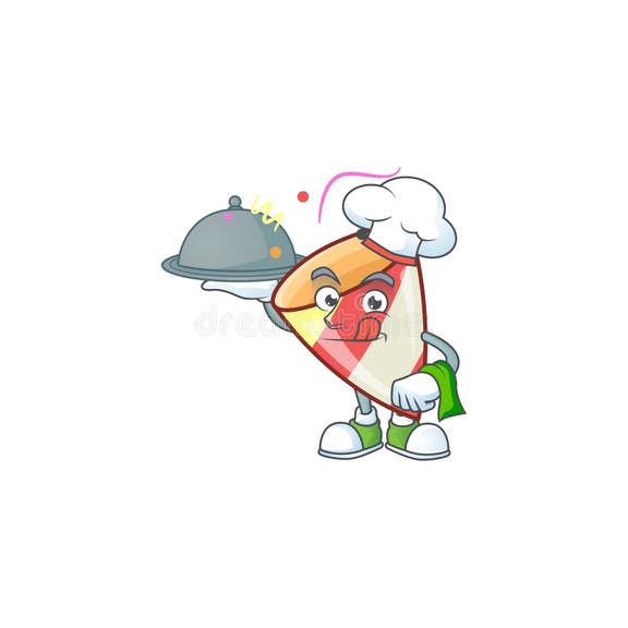 Smiling Exploding Confetti As a Chef with Food Cartoon Style Design ...