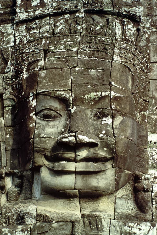 Smiling Face - Angkor Wat, Cambodia Stock Image - Image of holiday ...