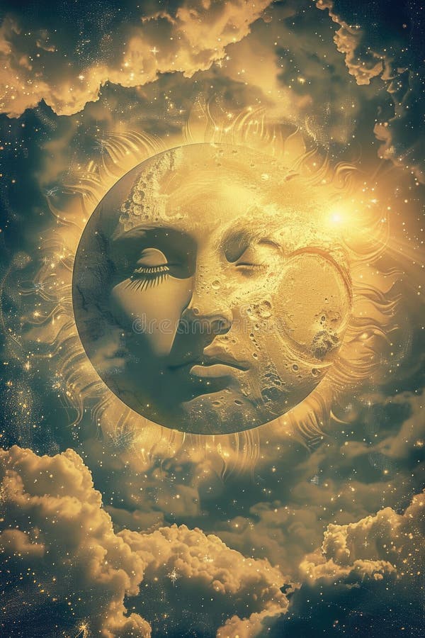 A Smiling Face Appears in the Clouds with a Sunny Background Stock ...