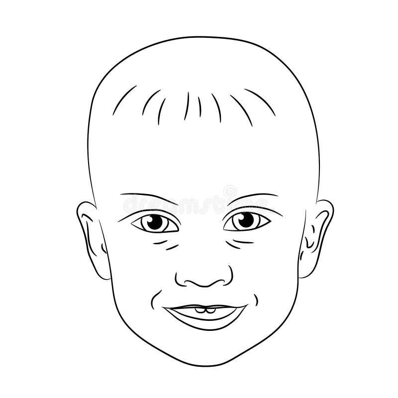 Smiling Face of Child Boy Vector Illustrations Stock Vector ...