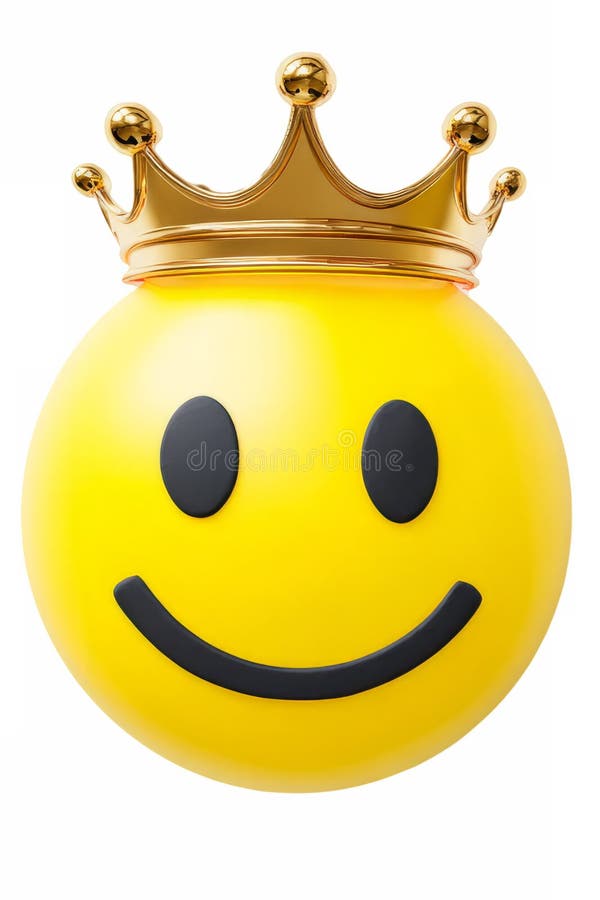 Smiling Face with a Crown Emoji Style Minimal on White Stock ...