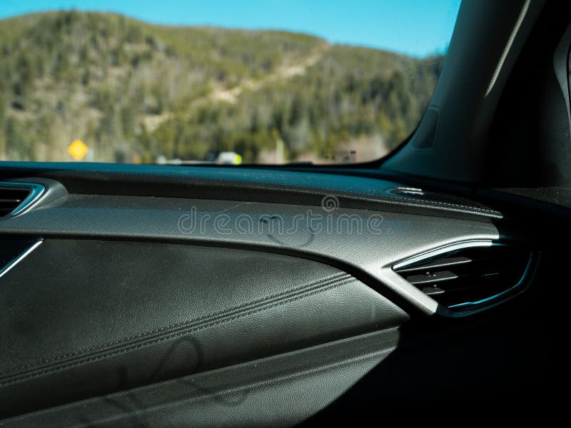 Smiling Face Drawn on the Front of a Car Interior Stock Photo - Image ...