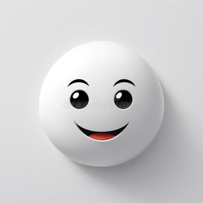 Smiling Face Emoji on White Background Stock Illustration ...