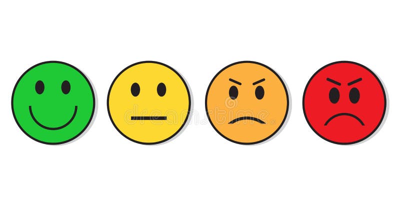 Smiling Face Evaluation Positive and Negative Feedback Emotion Icon Set ...
