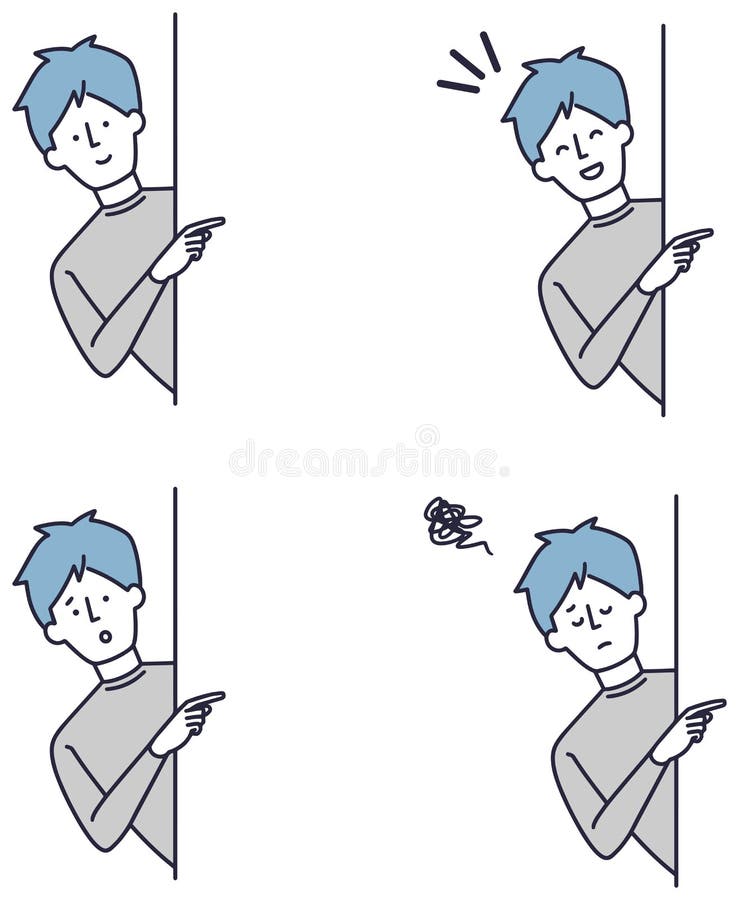 Smiling Face, Frame, Text Space, Male, Simple Illustration Stock Vector ...