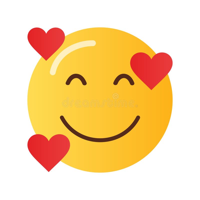 Smiling Face with Hearts Icon Vector Image. Suitable for Mobile Apps ...