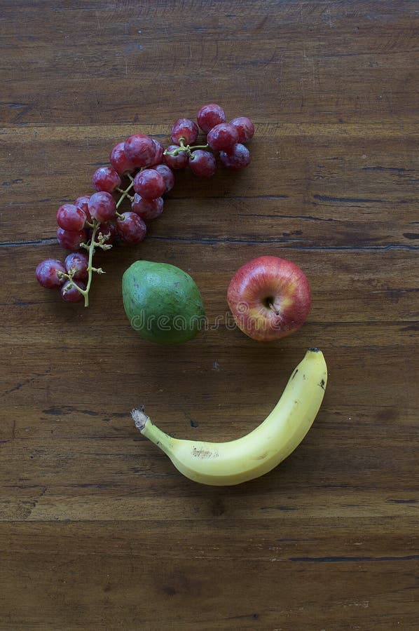 A Sad Face Made Out of Fruits and Vegetables Stock Photo - Image of ...