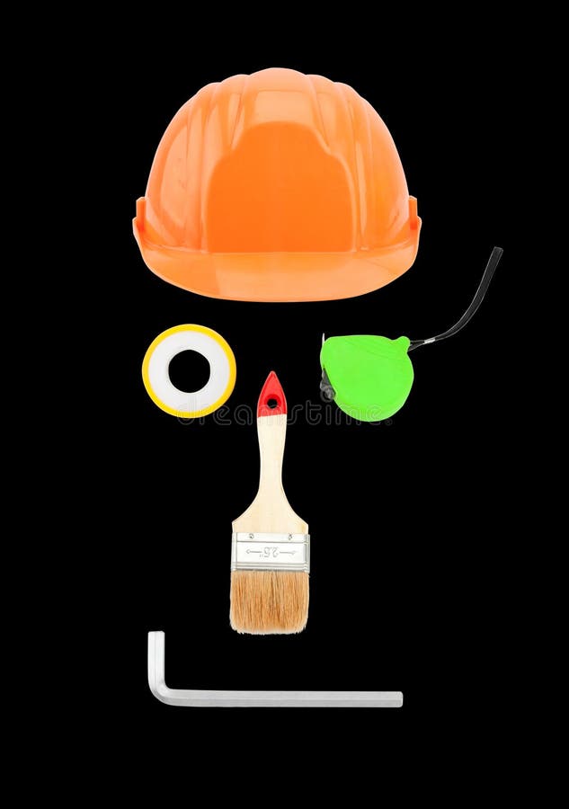 Smiling face made of tools stock photo. Image of professional - 18322614