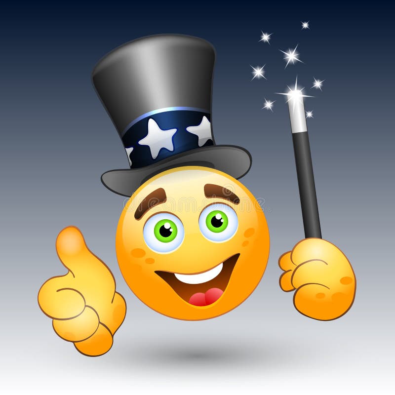 Happy Emoticon Looking through Magnifying Glass Stock Vector ...