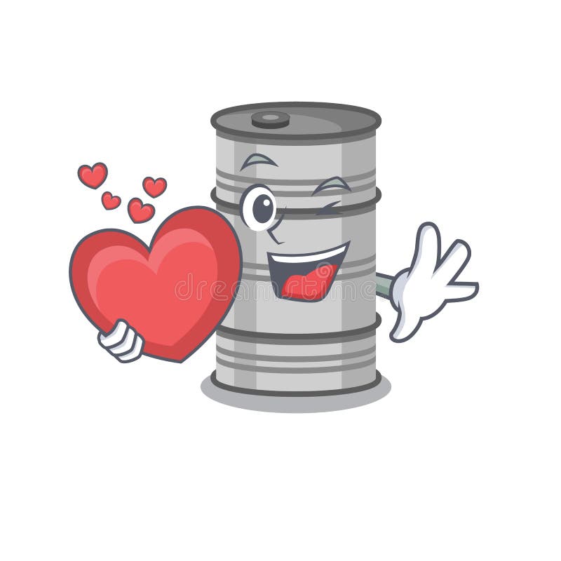 Smiling Face Oil Drum with Heart Vector Illustration Stock Vector ...