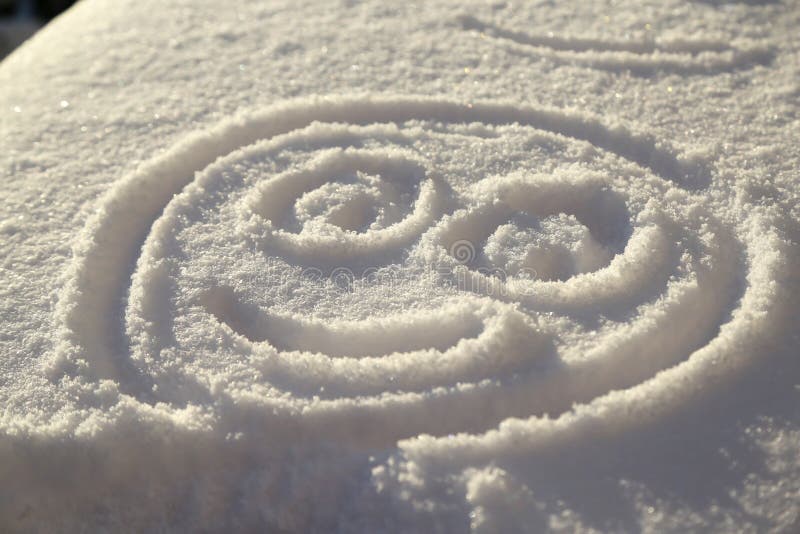 Smiling Face Painted on Snow Stock Photo - Image of people, painted ...