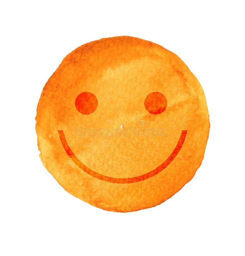 Smiling Face, Painted with Yellow Watercolor Stock Illustration ...