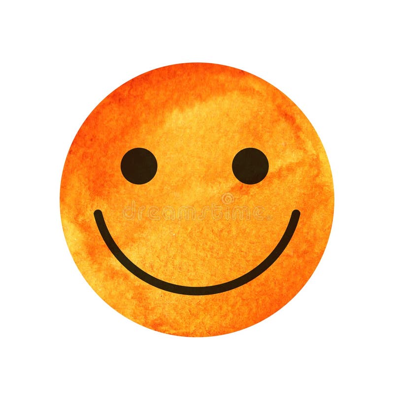 Smiling Face, Painted with Yellow Watercolor Stock Illustration ...