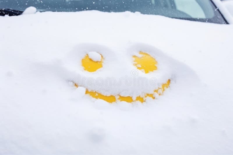 Smiling Face in the Snow Eyes and Mouth Smile. AI Generative Stock ...
