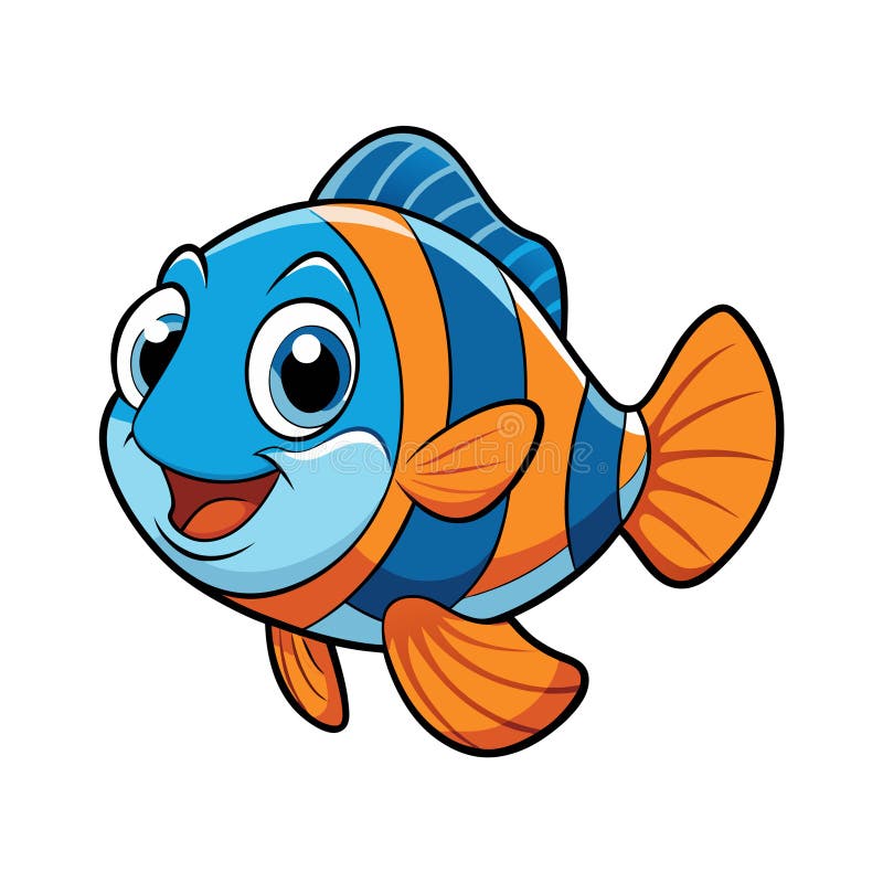 A Smiling Faced Cartoon Mandarin Fish Illustration Stock Vector ...