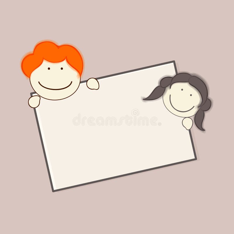 Smiling Faces with Blank Frame. Stock Illustration - Illustration of ...