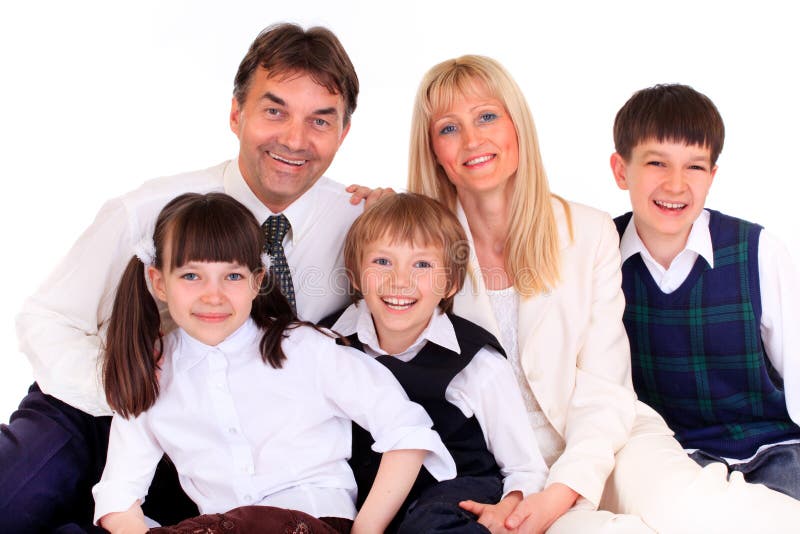 Smiling Family Portrait stock photo. Image of hugs, grin - 4190930