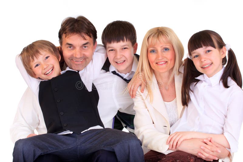 Smiling Family Portrait stock photo. Image of hugs, grin - 4190930