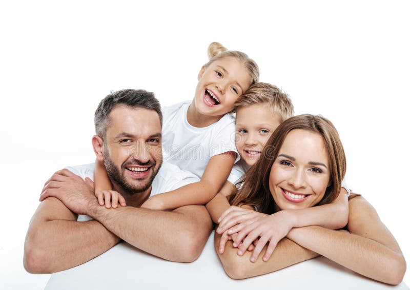 Happy Family White Background