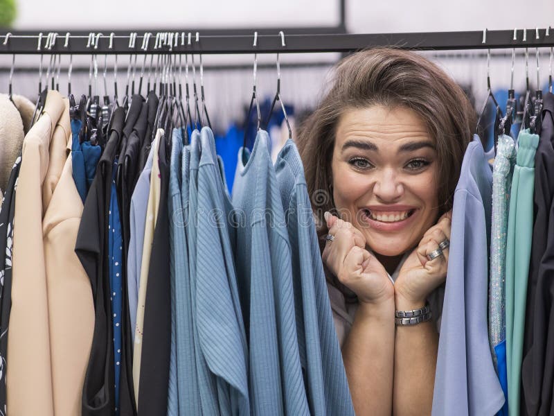 Smiling Fat Woman in Plus Size Store Looking at Camera. Stock Image ...