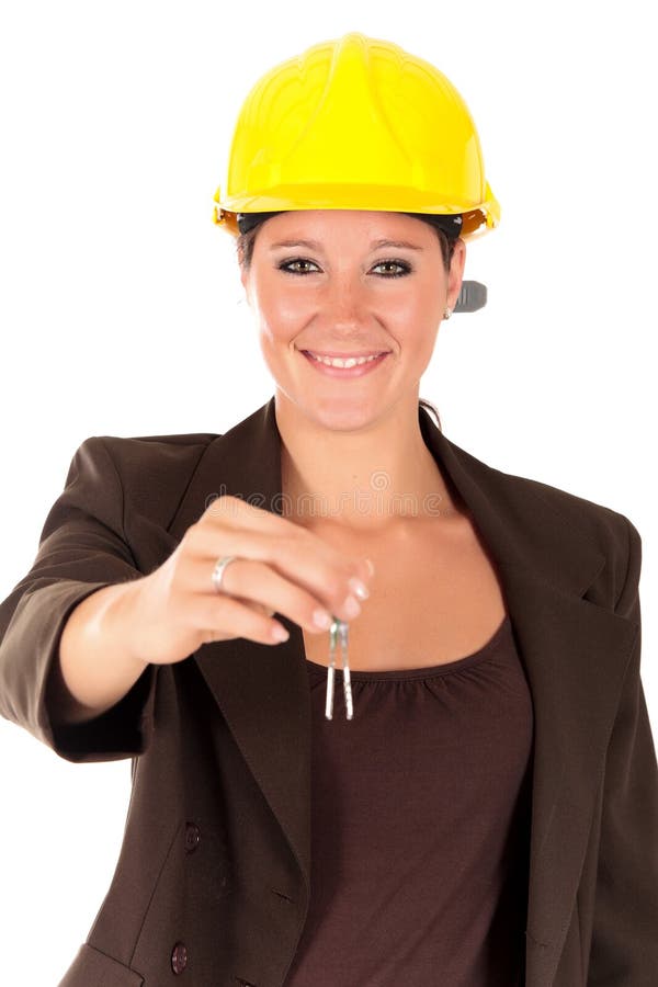 Smiling Female Building Contractor Stock Photo - Image of executive ...
