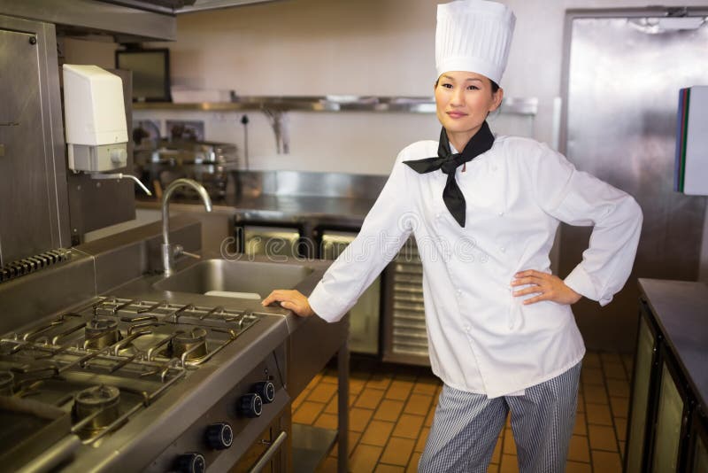 Smiling Female Cook in the Kitchen Stock Photo - Image of hand, smile ...