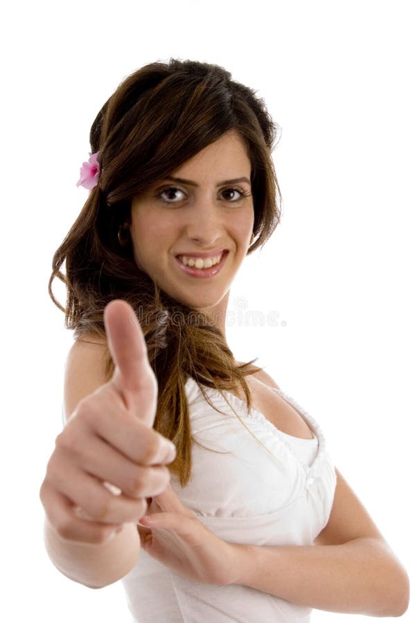 High Angle View of Young Models Showing Thumb Up Stock Photo - Image of ...