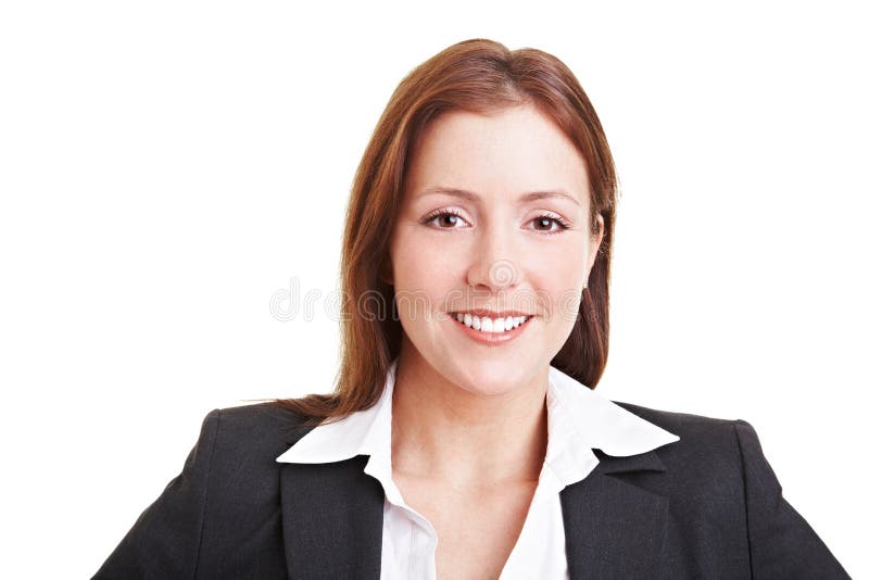 Smiling female trainee stock image. Image of self, front - 19110769