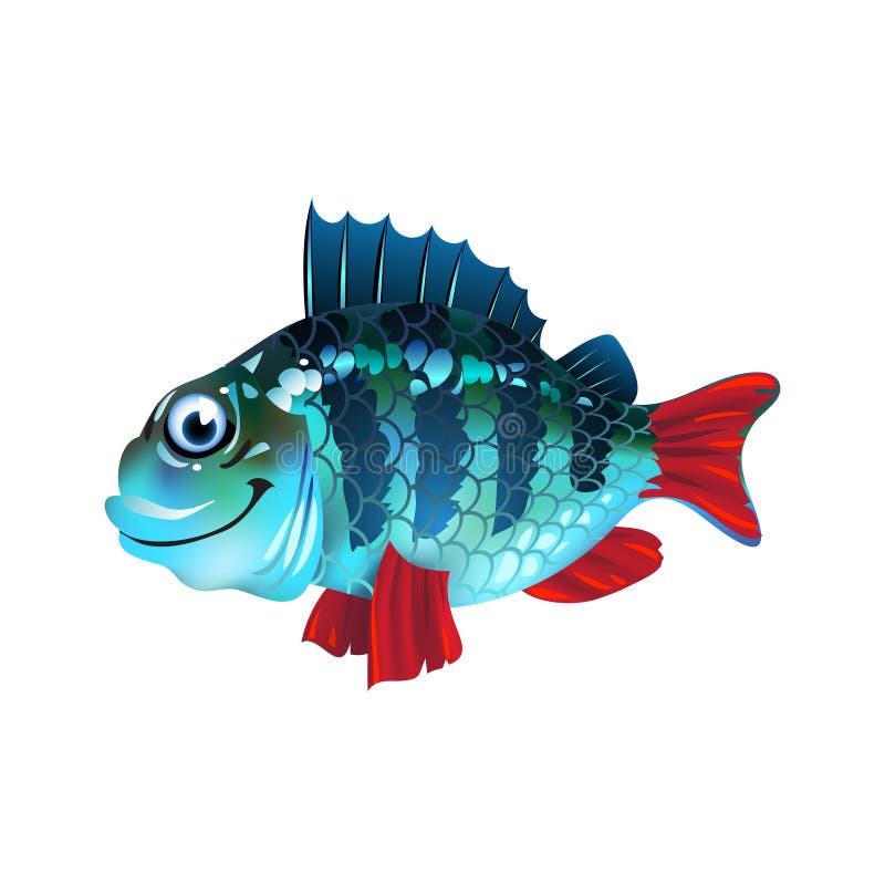 Smiling fish stock vector. Illustration of perch, ocean - 15621994