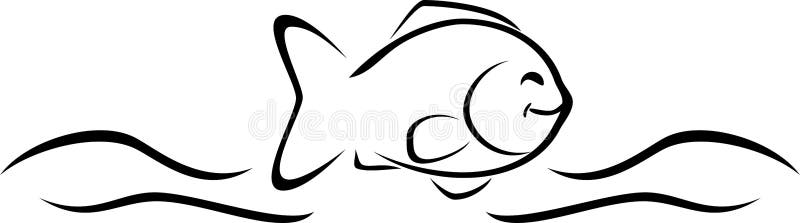 Smiling Fish. Cartoon Drawing for Logo Stock Vector - Illustration of ...