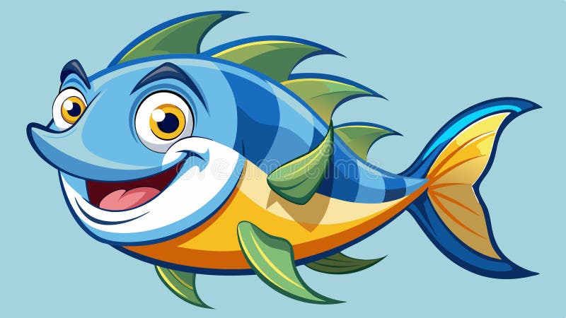Smiling Fish Character stock vector. Illustration of emotion - 343758093