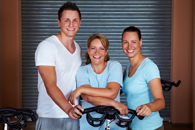 Smiling fitness team stock photo. Image of overweight - 16828590