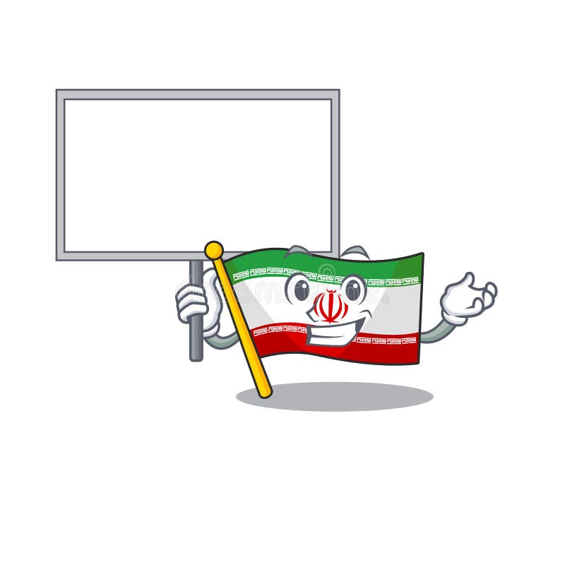 Smiling Flag Iran Cute Cartoon Style Bring Board Stock Vector ...