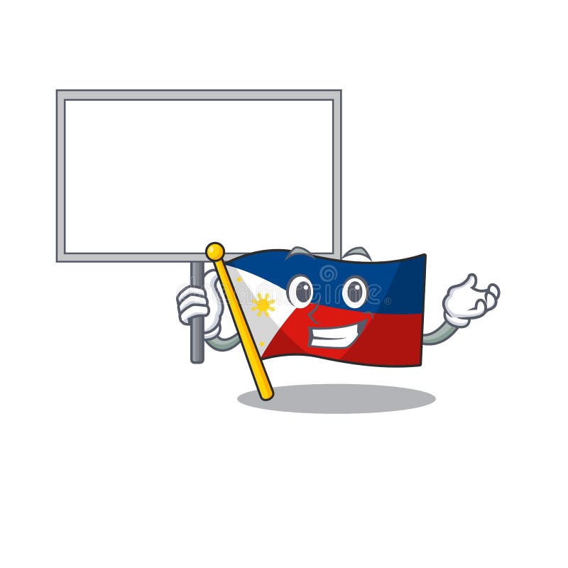 Smiling Flag Philippines Cute Cartoon Style Bring Board Stock Vector ...