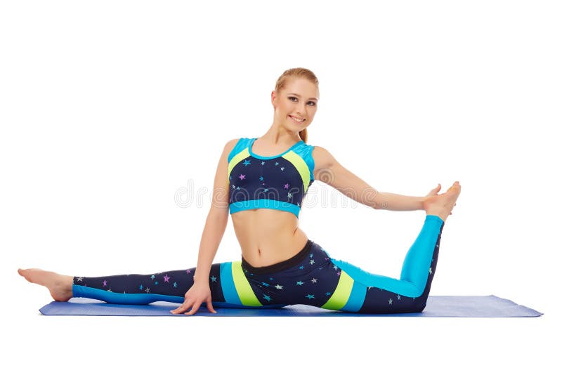 Smiling Flexible Girl Doing Split Stock Image - Image of flexible ...