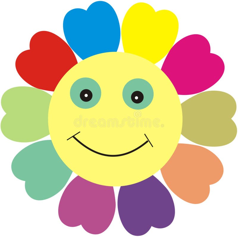 Smiling flower stock vector. Illustration of love, summer - 1587678
