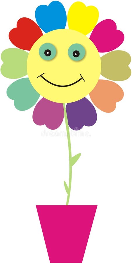 Smiling flower stock vector. Illustration of circle, yellow - 1587754