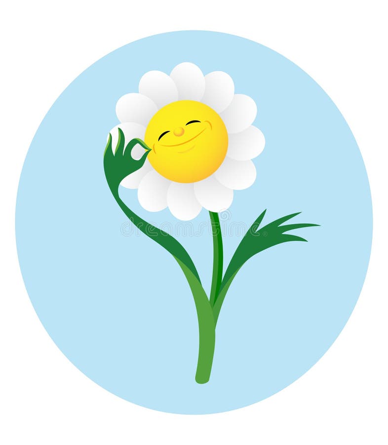 Smiling flower stock vector. Illustration of plant, cheerful - 24156374