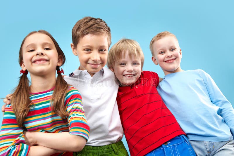 Smiling four stock image. Image of cheerful, girl, female - 26817007