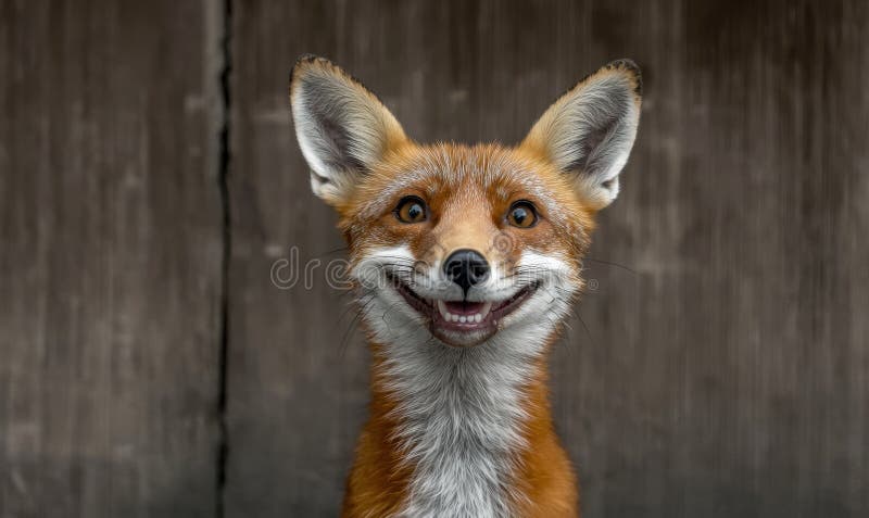 Smiling Fox Looking at the Camera Stock Illustration - Illustration of ...