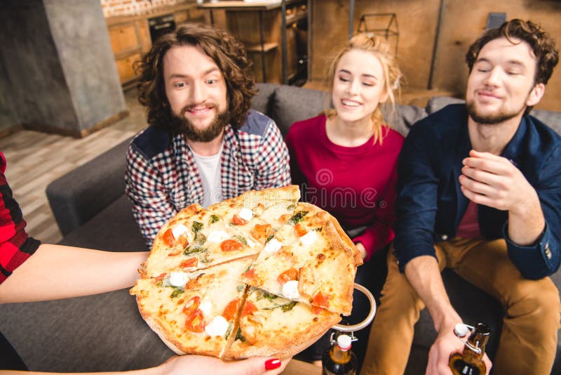 Tasting pizza stock image. Image of human, healthy, italy - 43592311