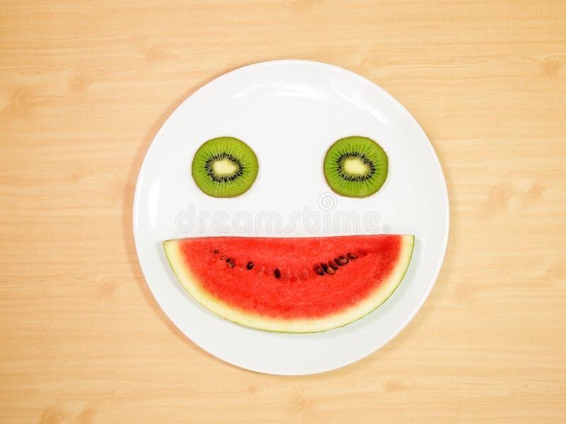 Smiling fruit stock image. Image of refreshment, plate - 19929603
