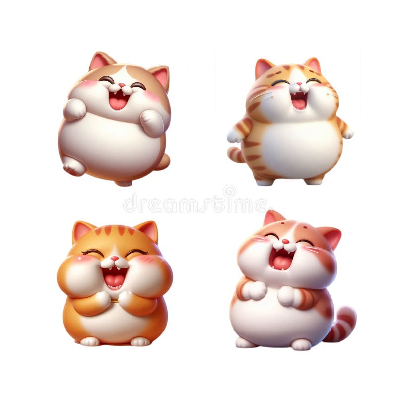 Smiling Funny Cats Collection 4 Stock Illustration - Illustration of ...
