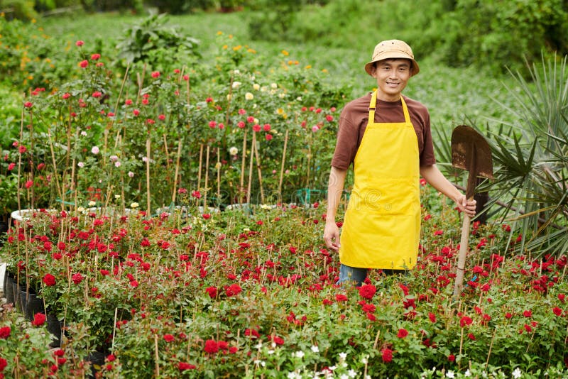 Smiling Garden Worker stock image. Image of springtime - 255100845