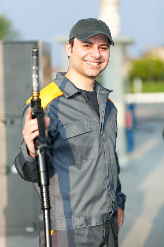 Smiling Gas Station Worker at Work Stock Image - Image of diesel ...
